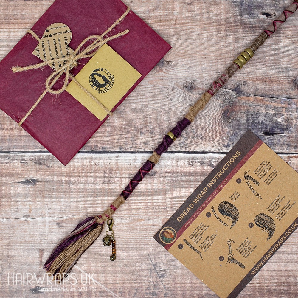 Buy Natural Plum Dreadlock Wraps | Hairwraps U.K.