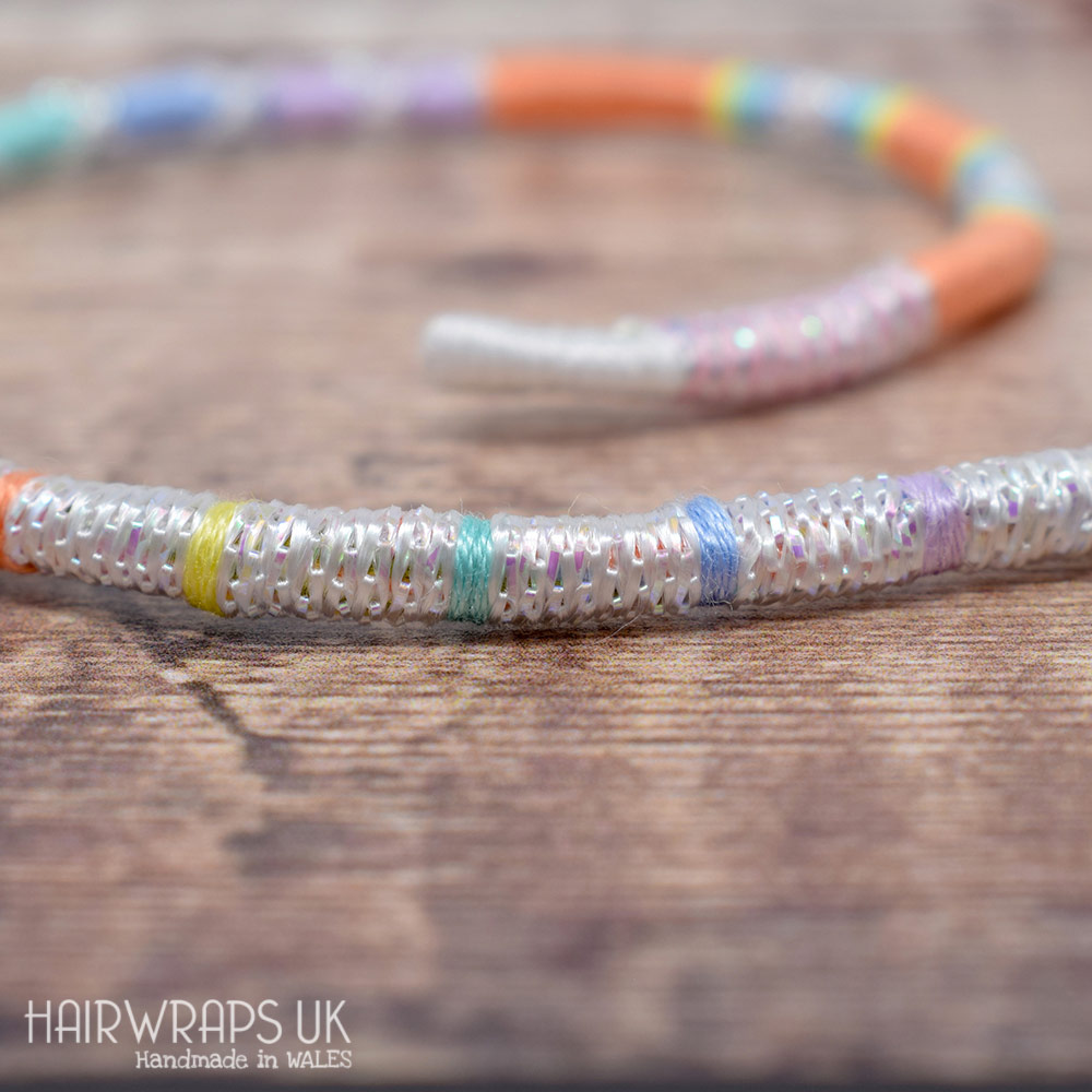 Pastel Rainbow Handmade Removable Hair Wrap @ Hairwraps UK