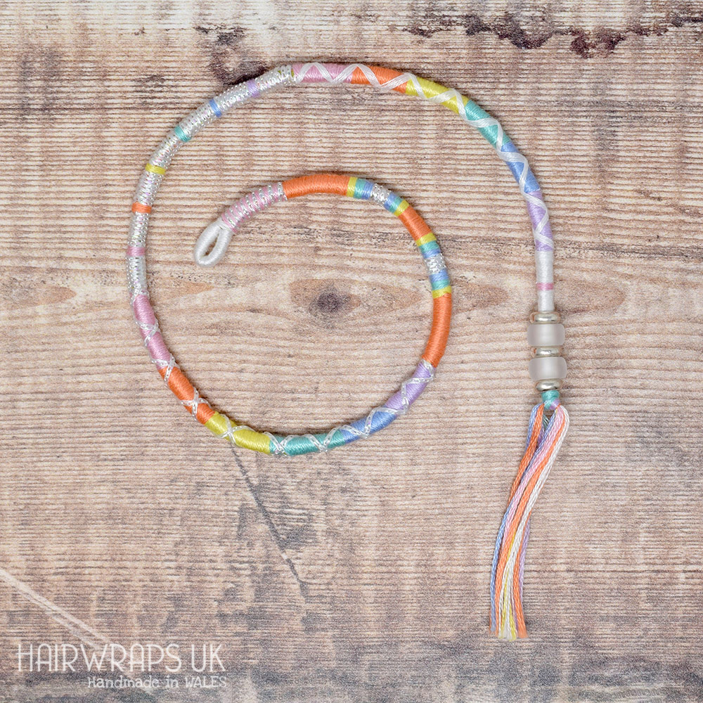 Pastel Rainbow Handmade Removable Hair Wrap @ Hairwraps UK